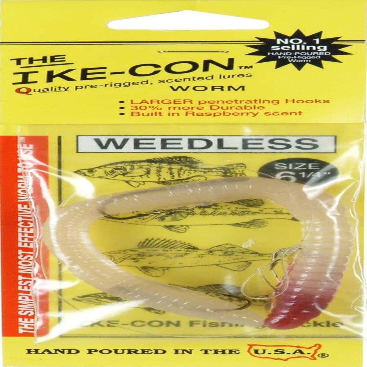 IKE-Con Weedless Worm Fishing Lure, 6-1/4-Inch, Nightcrawler, Soft ...