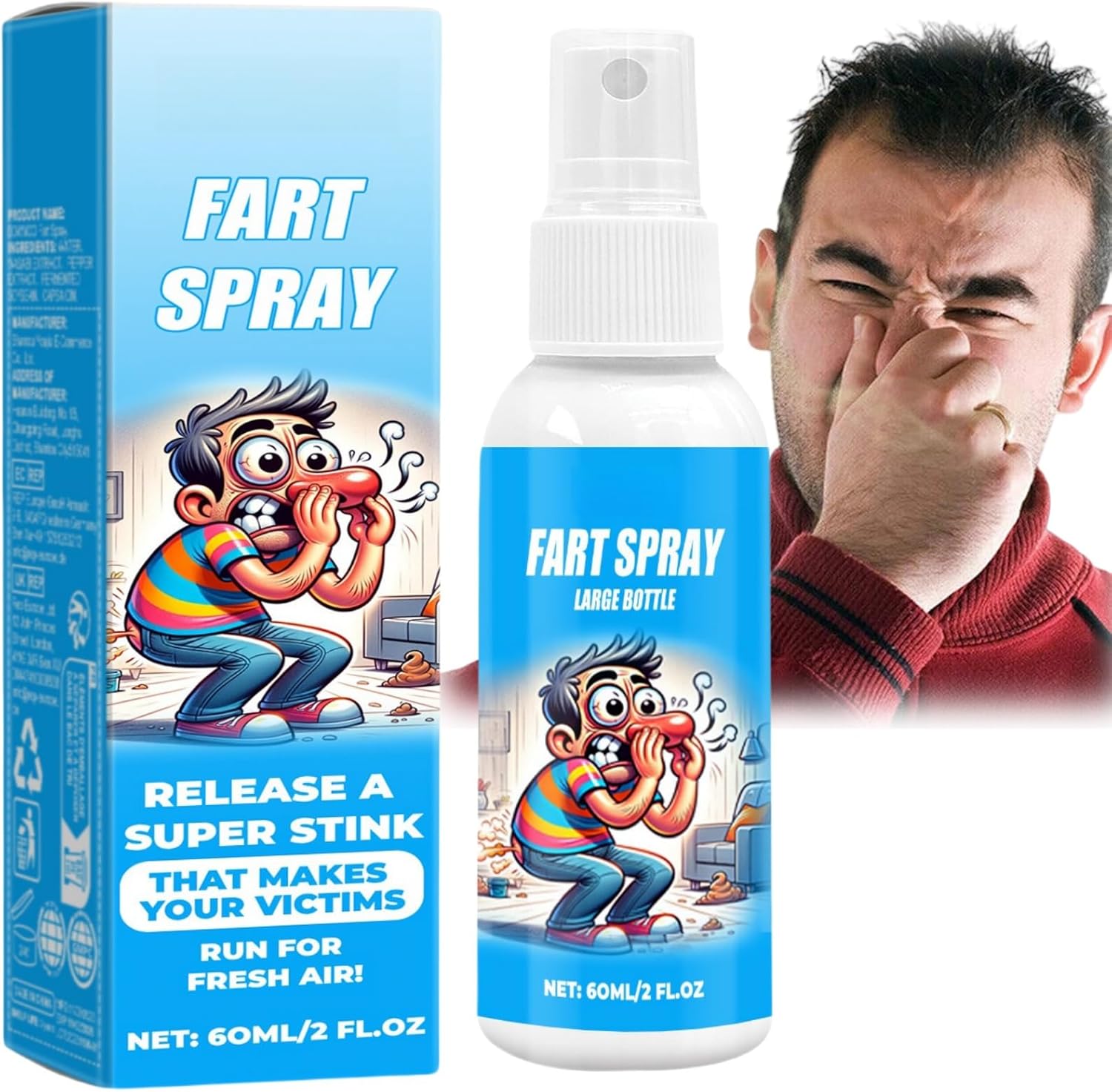 60ML Tricky Liquid Fart Spray,Fart Spray Pranks for Liquid Spray,Stink Spray,Stink Tricky Spray ...