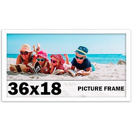 Amazon.com - 36x18 Frame White Solid Wood Picture Frame Includes UV ...