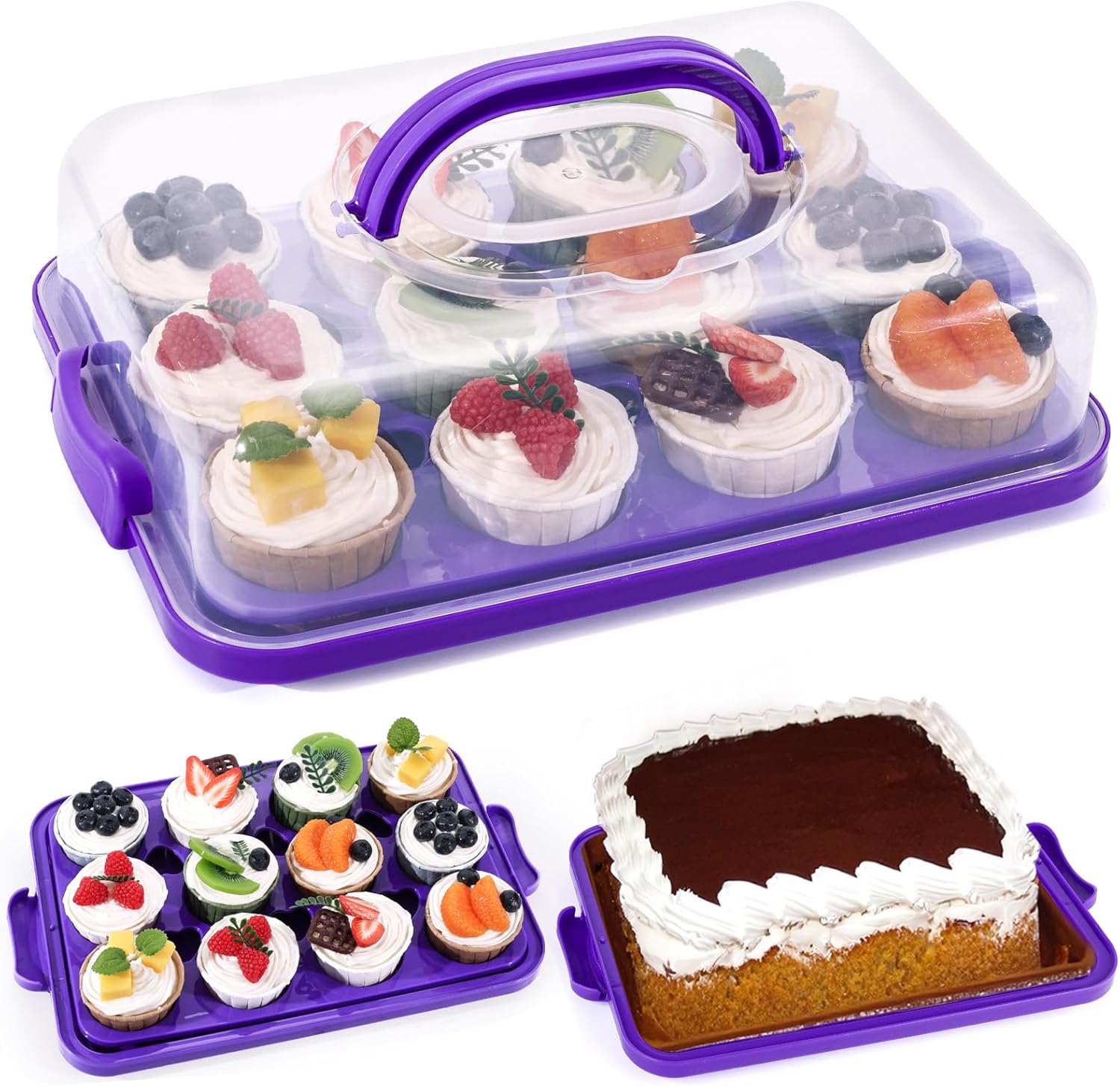 Amazon.com: VGOODALL Cake Carrier, Cupcake Container with Lid Cake ...
