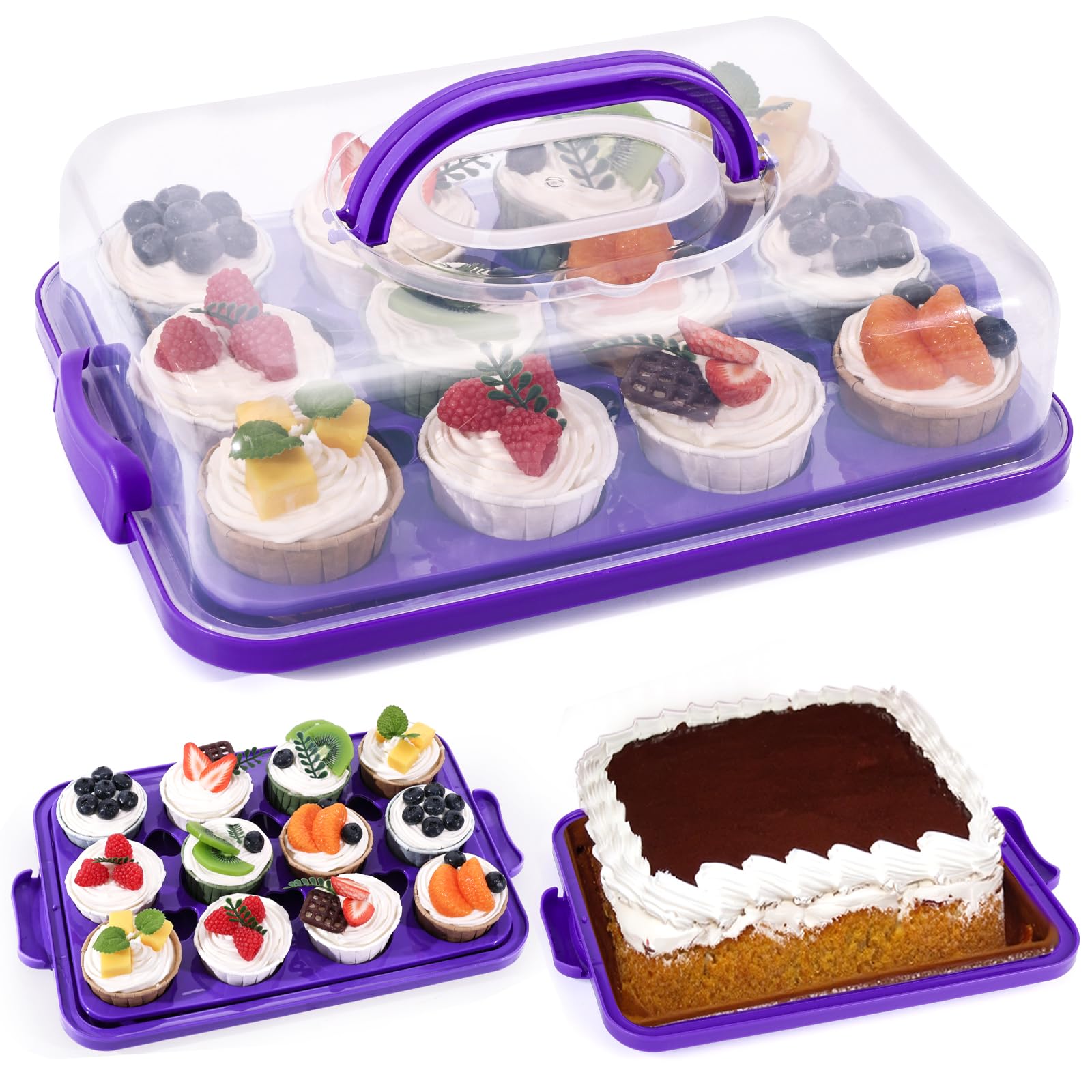 Amazon.com: VGOODALL Cake Carrier, Cupcake Container with Lid Cake ...