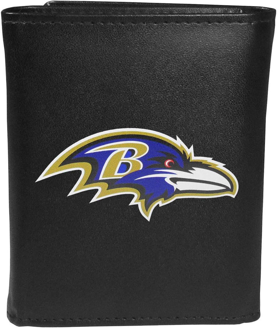 NFL Baltimore Ravens Unisex Siskiyou SportsLeather Tri-fold Wallet ...