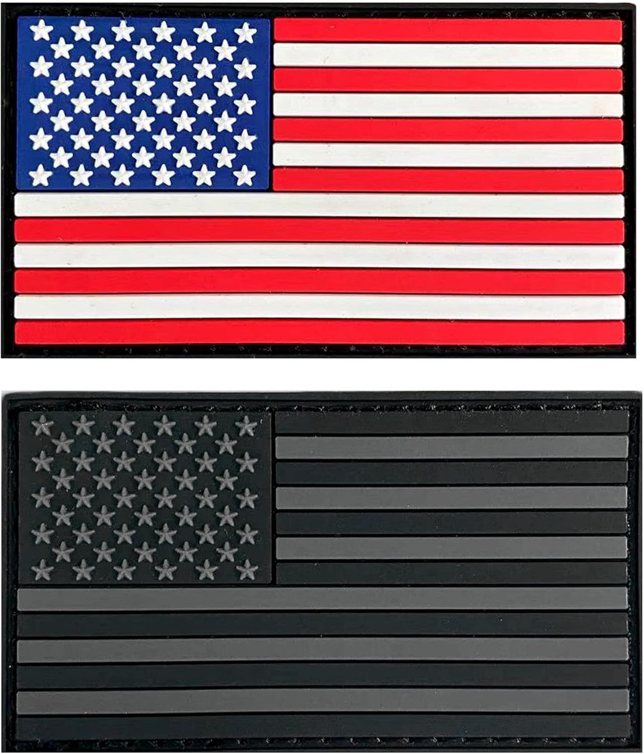 Amazon.com: 2 Pack Tactical USA American US Flag All Black Dark Subdued ...