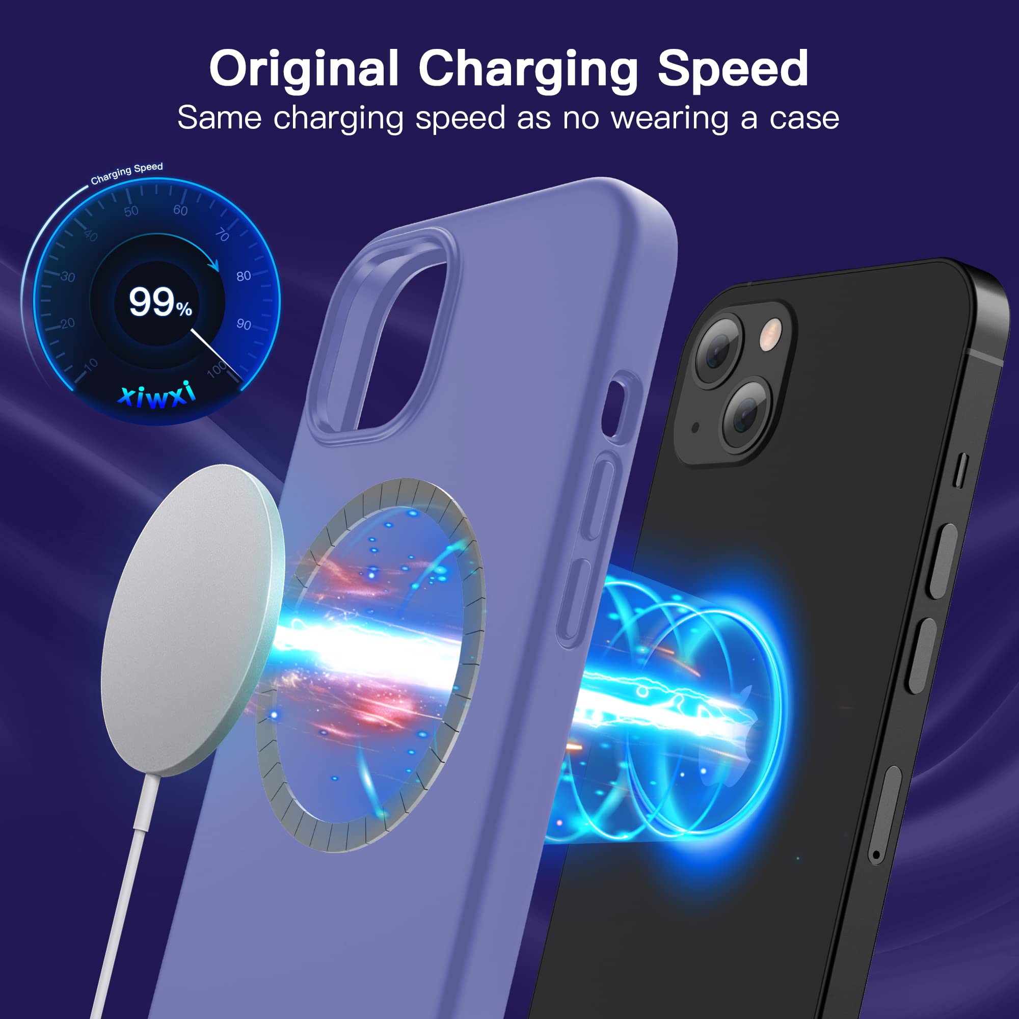 Snapklik.com : Xiwxi Silicone Magnetic Case For iPhone 13 Case, Built ...