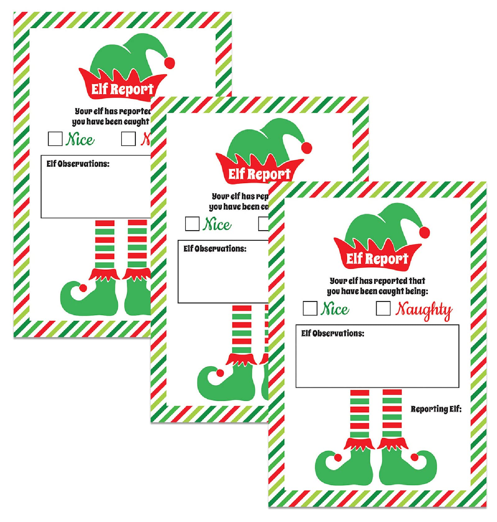 Amazon.com : Pink Pixie Studio 25 Official Boy Elf Reports 4" x 6 ...