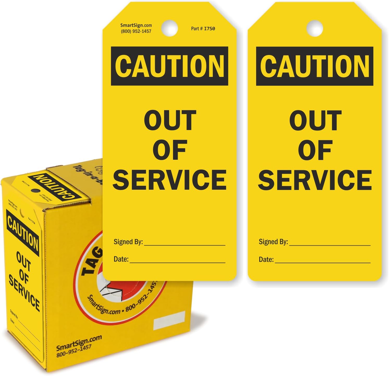 Amazon.com : SmartSign 100-Pack Caution Out of Service Tags, 2-Sided ...