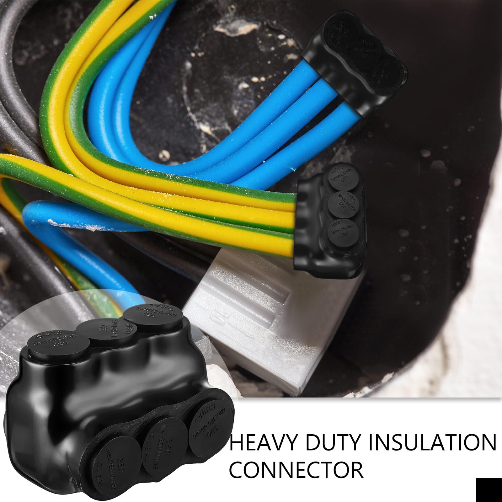 Snapklik.com : Kanayu 3 Pack Multi Cable Connector Black Insulated 3 ...