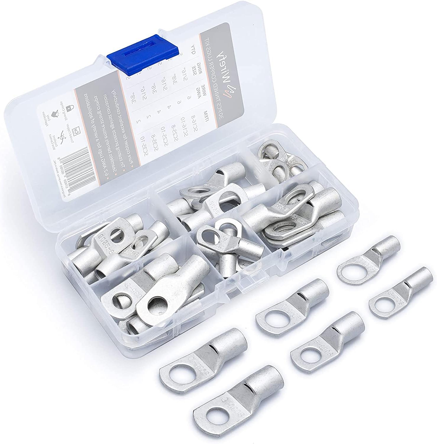 Bolivia's 30 PCS Battery Cable Lugs Kit, Heavy Duty Tinned Copper Wire ...