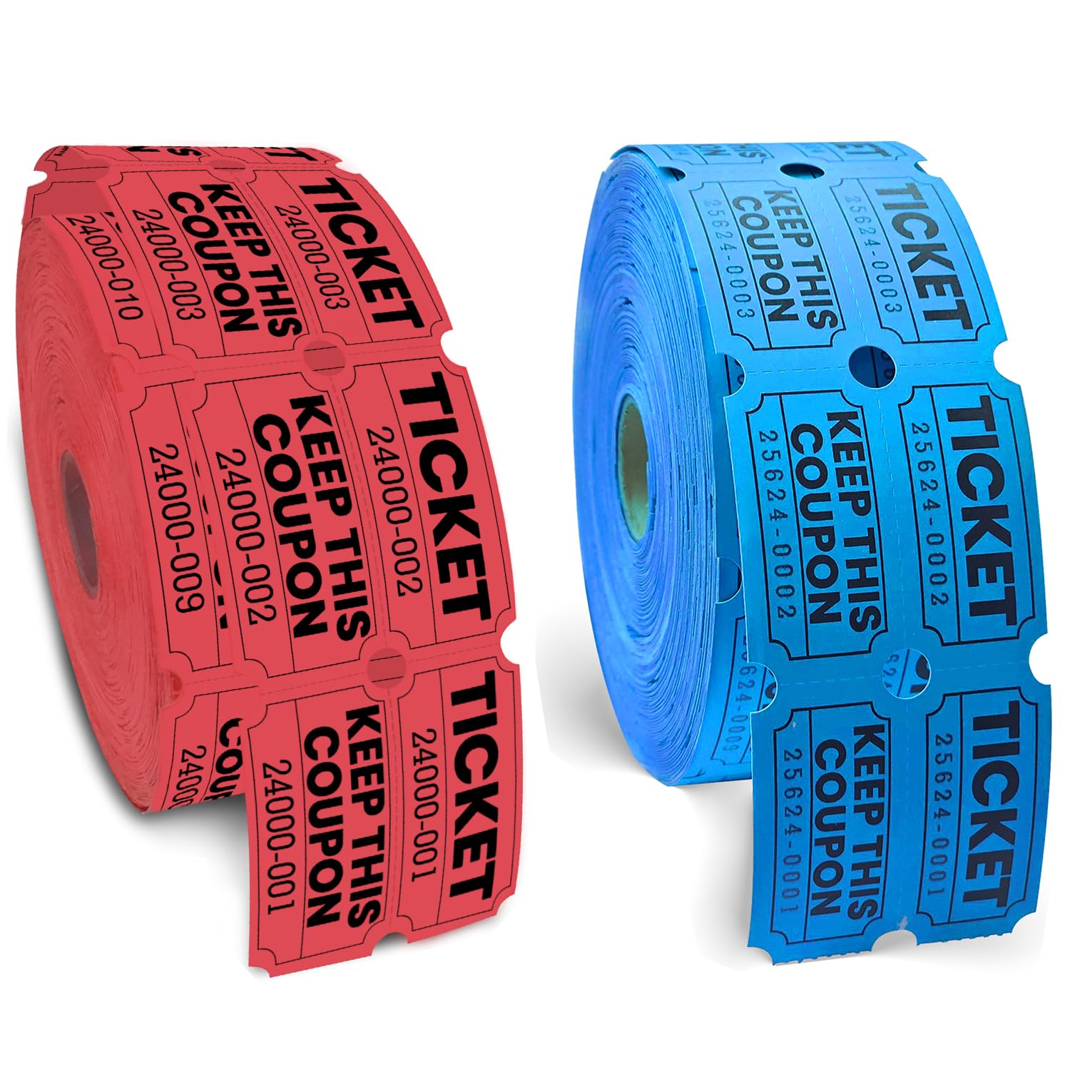 Amazon.com : 1000 Blue & Red Raffle Tickets Roll, 50/50 Blue & Red ...