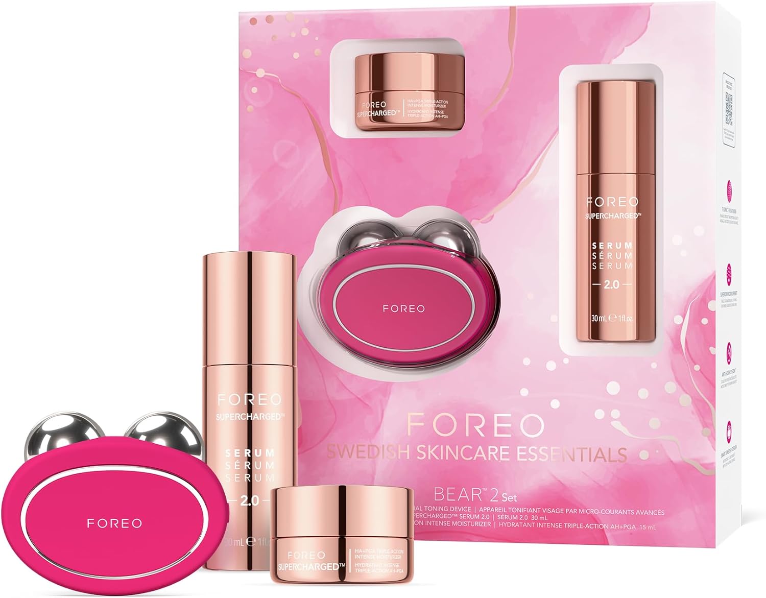 FOREO BEAR 2 Set - Full Facelift Skin Care Set - Microcurrent Facial ...