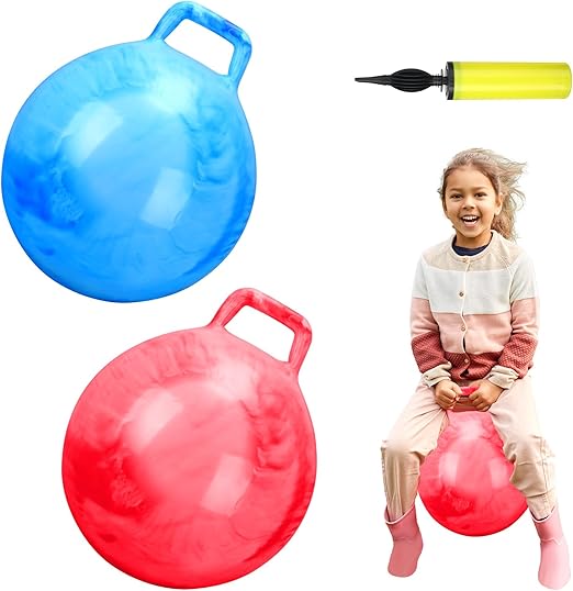 Amazon.com: Poen 2 Pcs Bouncing Ball with Handle, Hopper Jumping ...