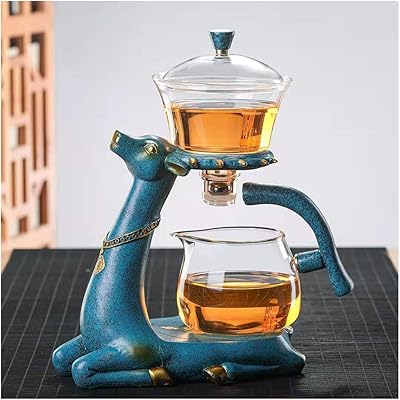 Amazon.com | Zurucily Glass Teapot Set with Infuser Semi Automatic Tea ...