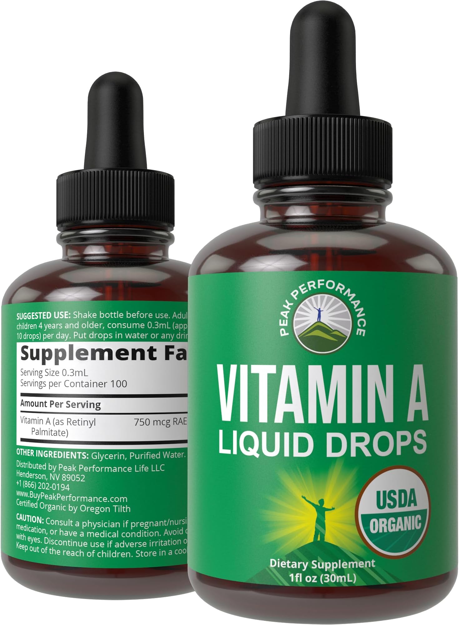 Amazon.com: USDA Organic Vitamin A Liquid Drops Supplement. Vegan High ...