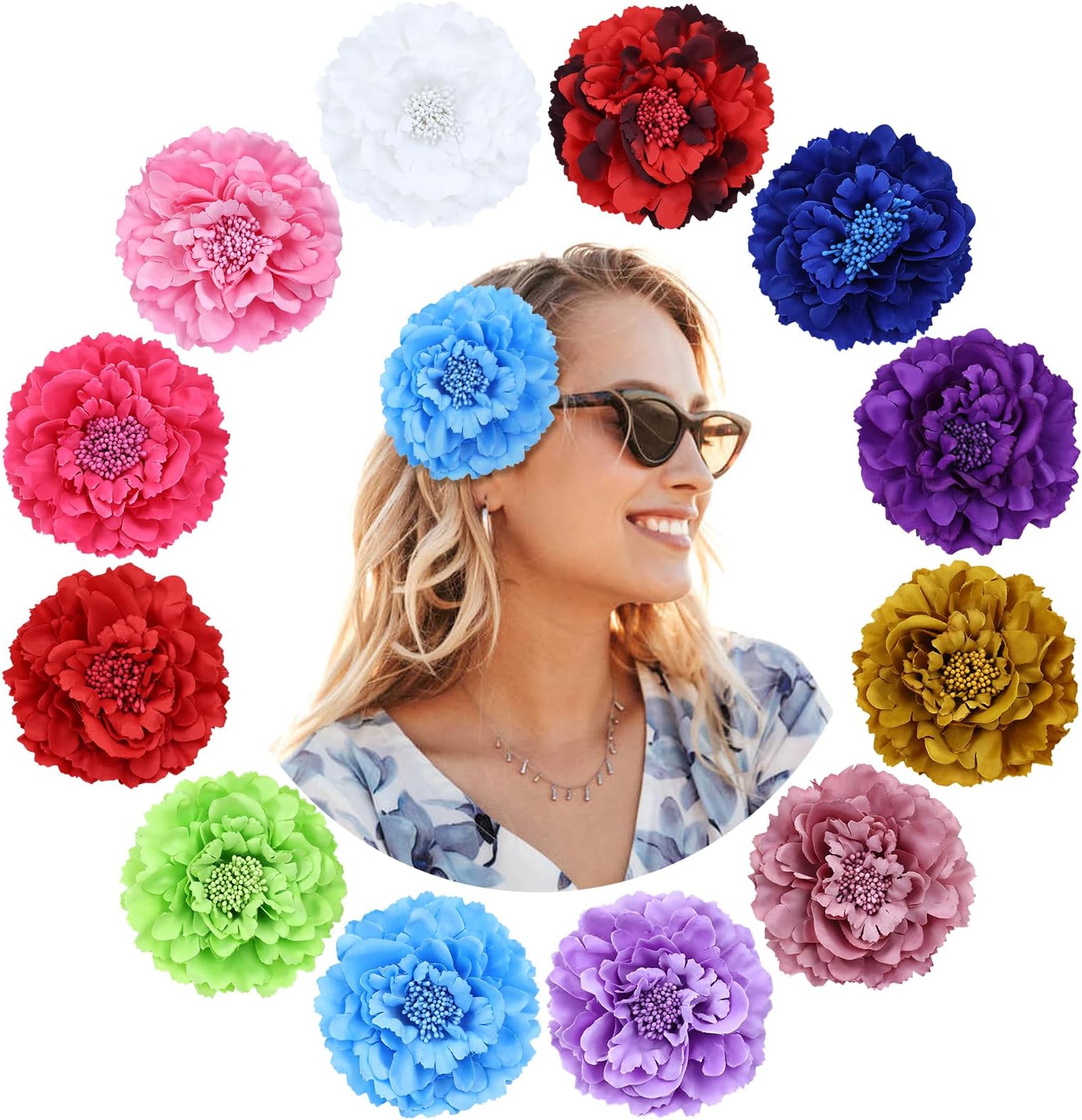 Amazon.com : Waydress 30 Packs Flower Hair Clip Rose Hair Accessories ...