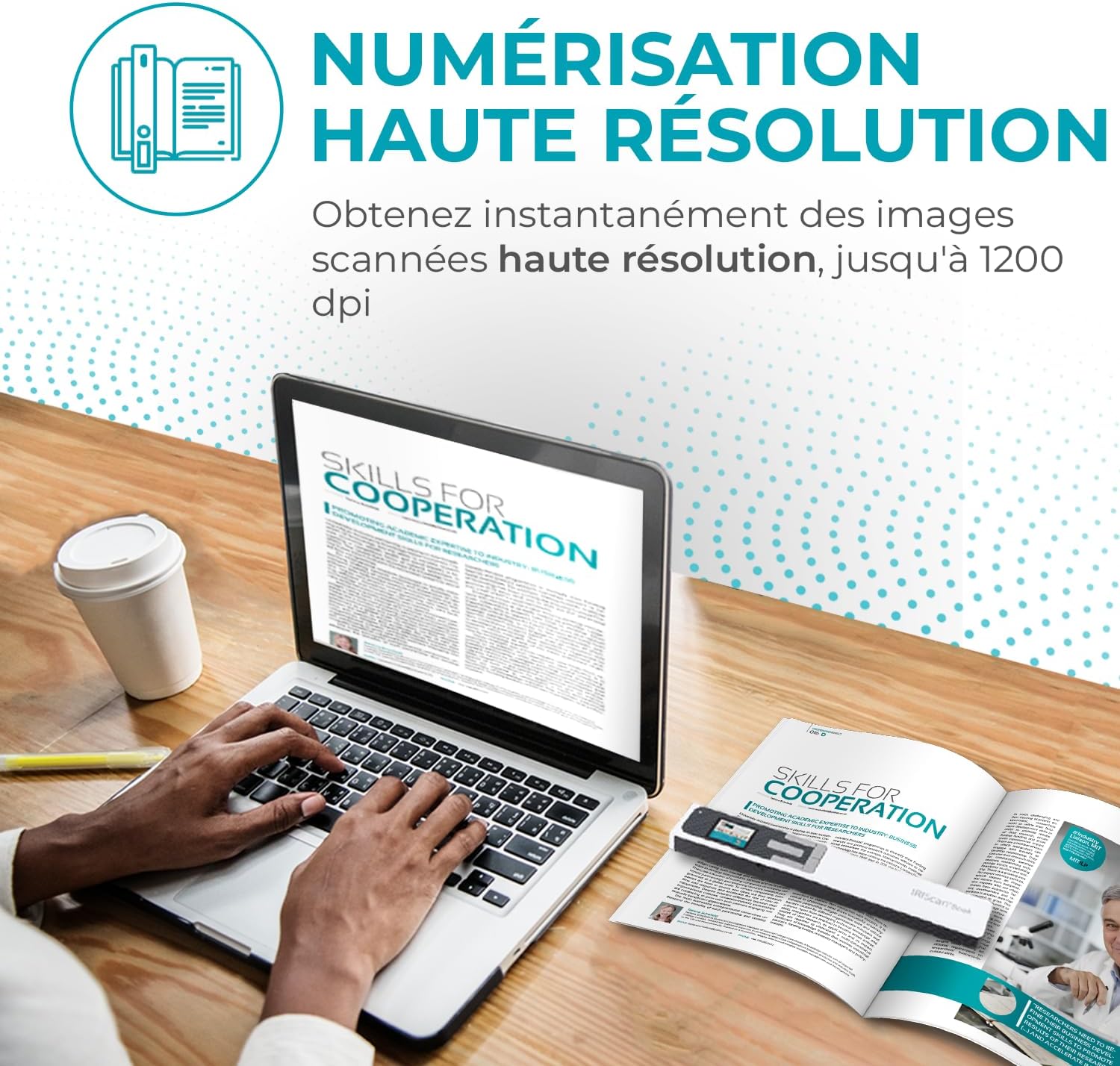 IRIScan Book regle Scanner Portable Batterie sans Fil – v5 : éditeur PDF Gratuit, numérisation ...