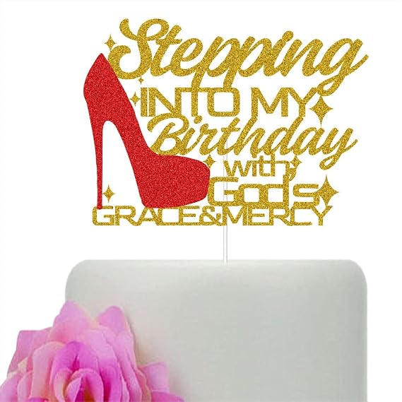 Amazon.com: Stepping Into My Birthday With God's Grace & Mercy Cake ...