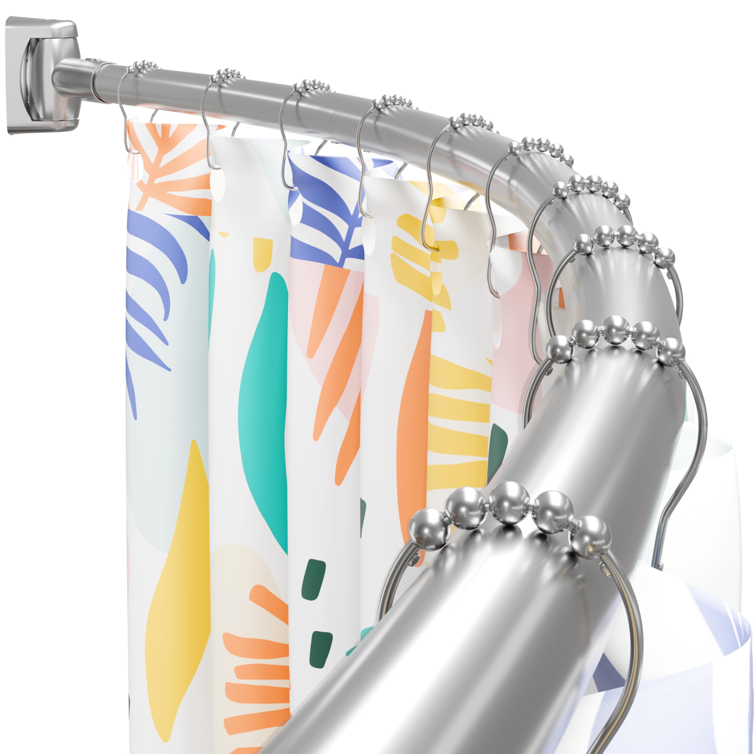 DYHOME Curved Shower Curtain Rod 33-76 inches Adjustable Curved Shower ...