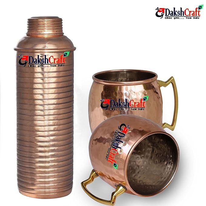 Buy DakshCraft ® Copper Lining Bottle & Hammered Dutch Style Lacquered ...
