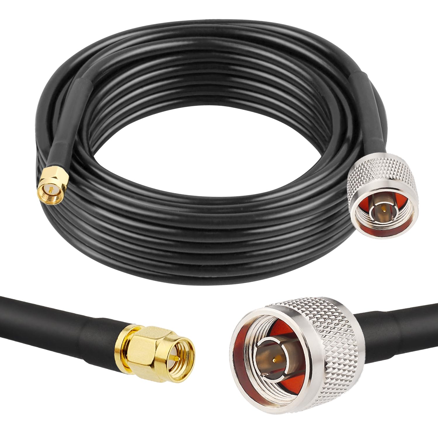 MOOKEERF N Male to SMA Male Cable 20ft Low Loss RG58 SMA to N Cable 50 Ohm for WiFi Router,GPS ...
