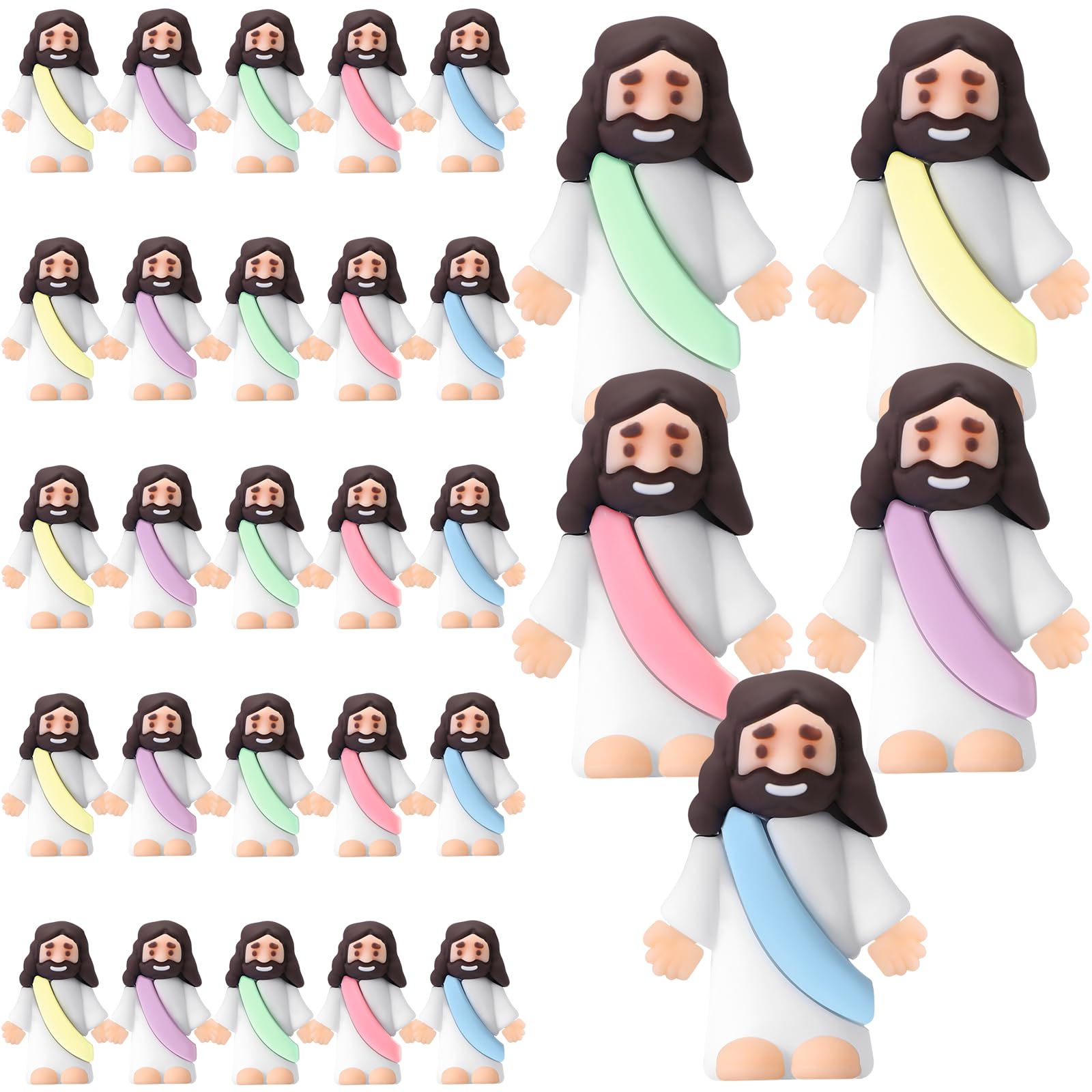 Amazon.com: Bememo 25 Pcs Little Jesus Figures Original Design Mini ...