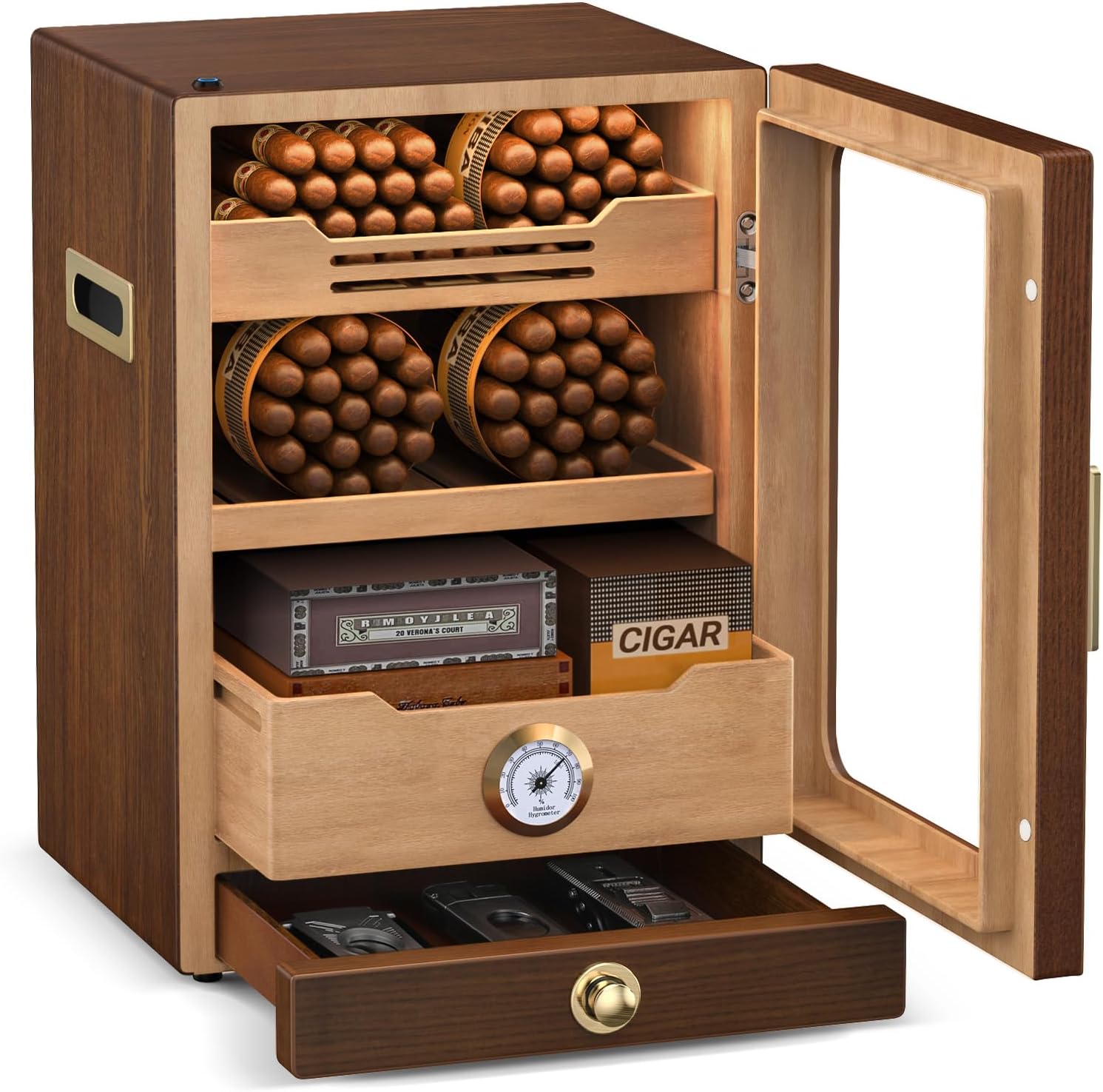 Amazon.com: USEWIRE Cigar Humidor, LED Lighted Cigar Humidor Cabinet ...