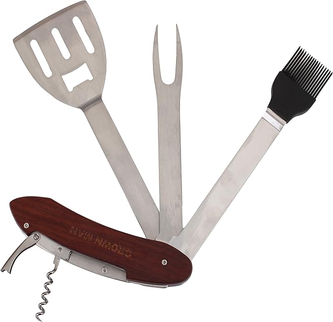 Amazon.com: Grown Man BBQ Multi Tool - Includes Stainless Steel Spatula ...