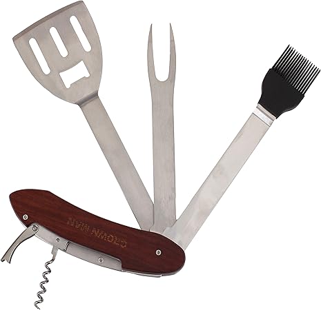 Amazon.com: Grown Man BBQ Multi Tool - Includes Stainless Steel Spatula ...