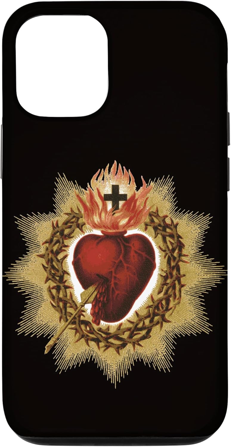 Amazon.com: iPhone 15 Pro Sacred Heart of Jesus Catholic Devotion Case ...