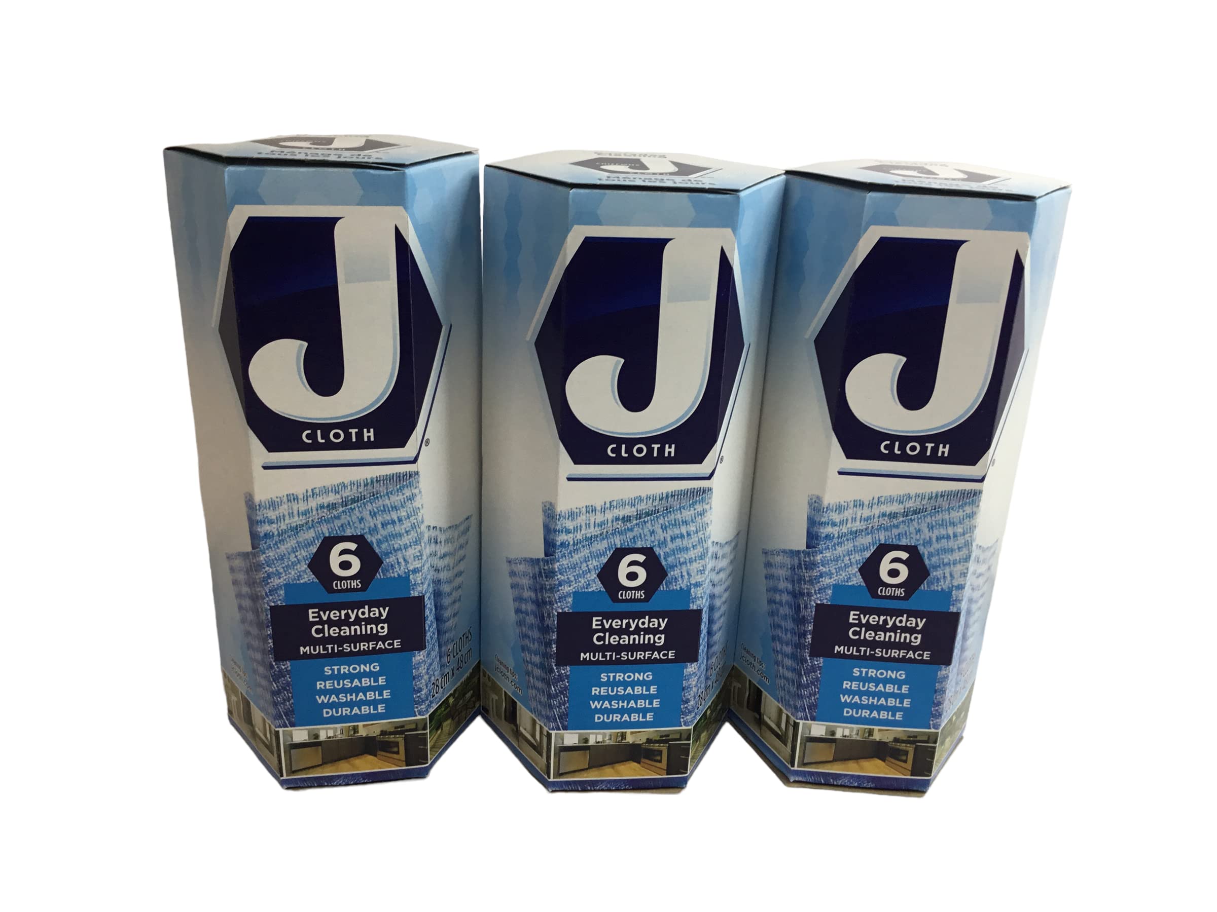 J Cloth Value Pack 3 x 6 Cloths for Everyday Cleaning on Multi-Surfaces ...