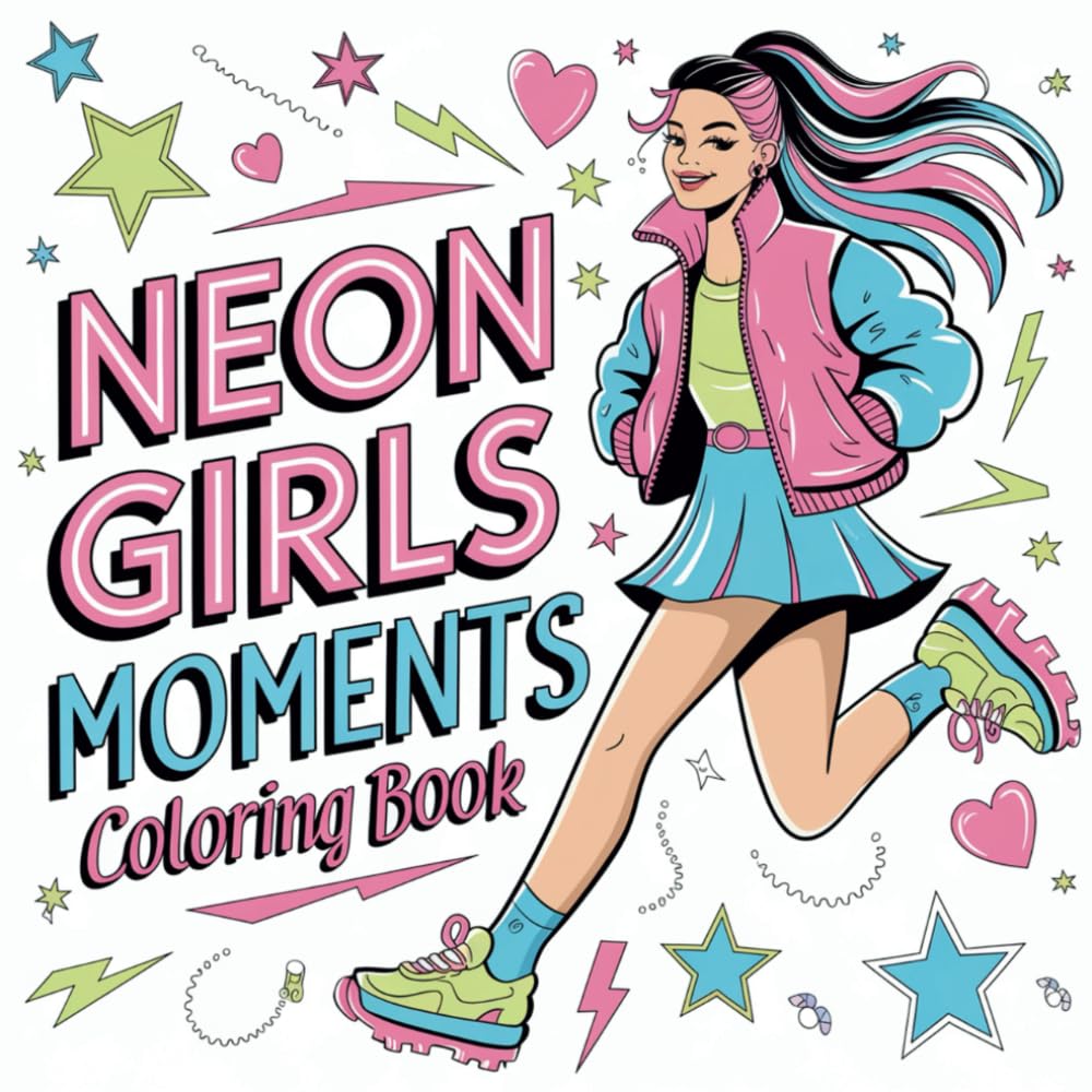 Neon Girls Moments Coloring Book: Bold & Fun Neon-Inspired Designs for ...