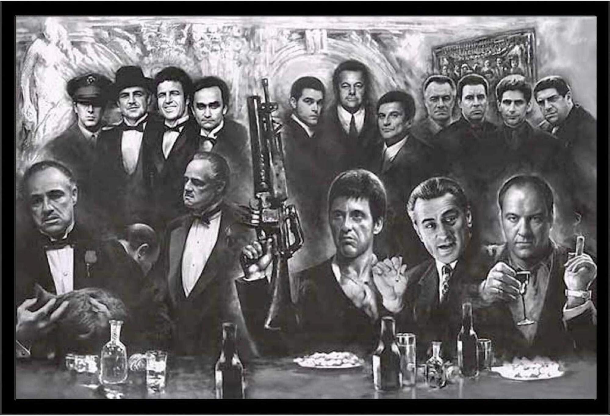 Amazon.com: Buyartforless Framed Gangster Last Supper by Ylli Haruni ...