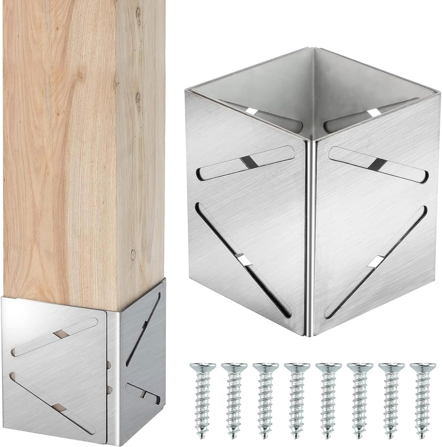 1 Pack Adjustable Post Sleeve - Fits 4x4, 4x6 & 6x6 Wood Posts - Ideal ...