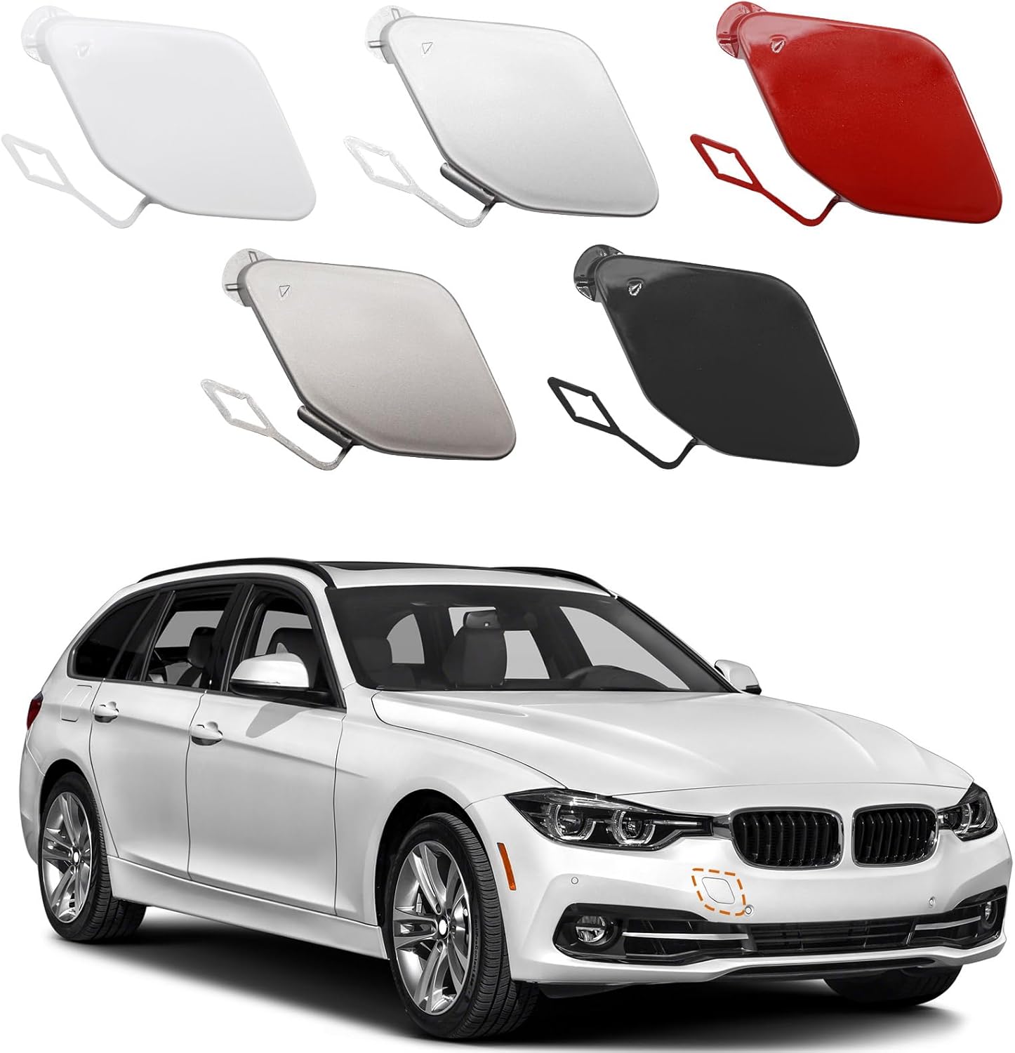 Amazon.com: Front Bumper Tow Hook Cover for BMW 3 Series F30 F31 LCI ...