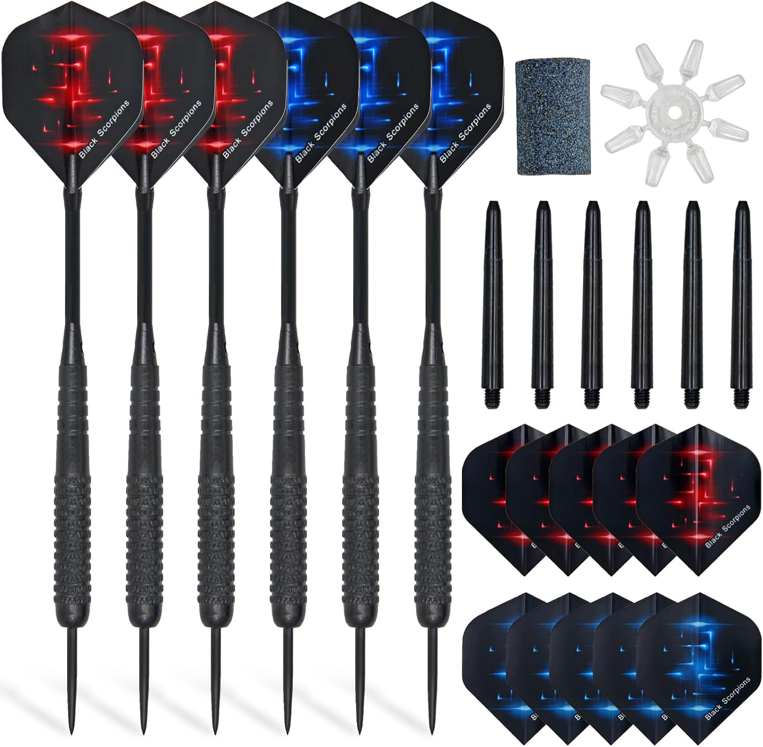 SOUTHMAN 6 Pack Steel Darts Set, 22g Darts Tip with Non-slip Stainless ...