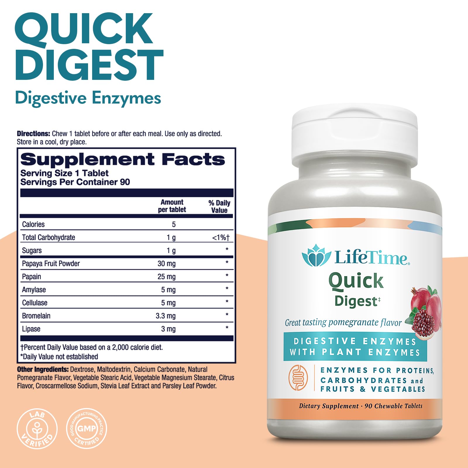 Snapklik.com : LIFETIME Quick Digest Digestive Enzymes - Plant Enzymes ...