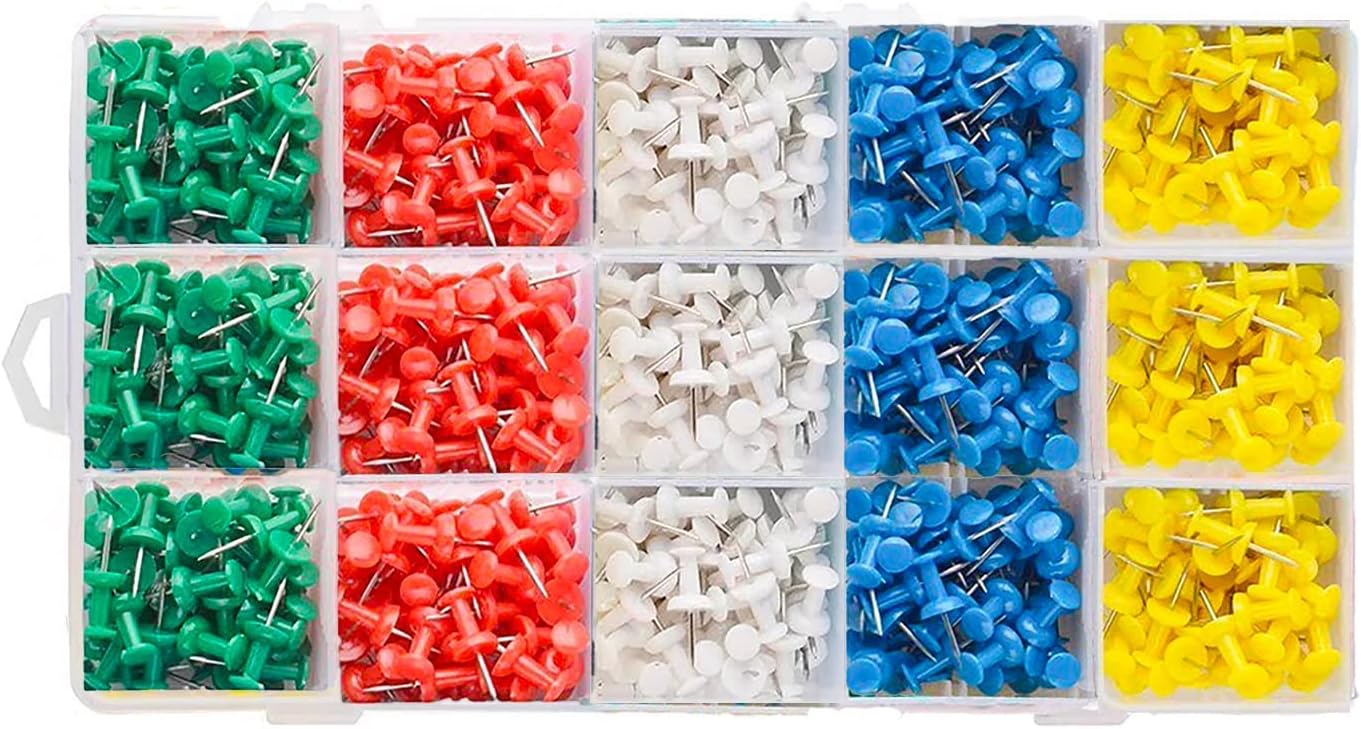 LK's shop Push Pin, 180pcs Plastic Thumb Tacks Coloured Push Pins ...