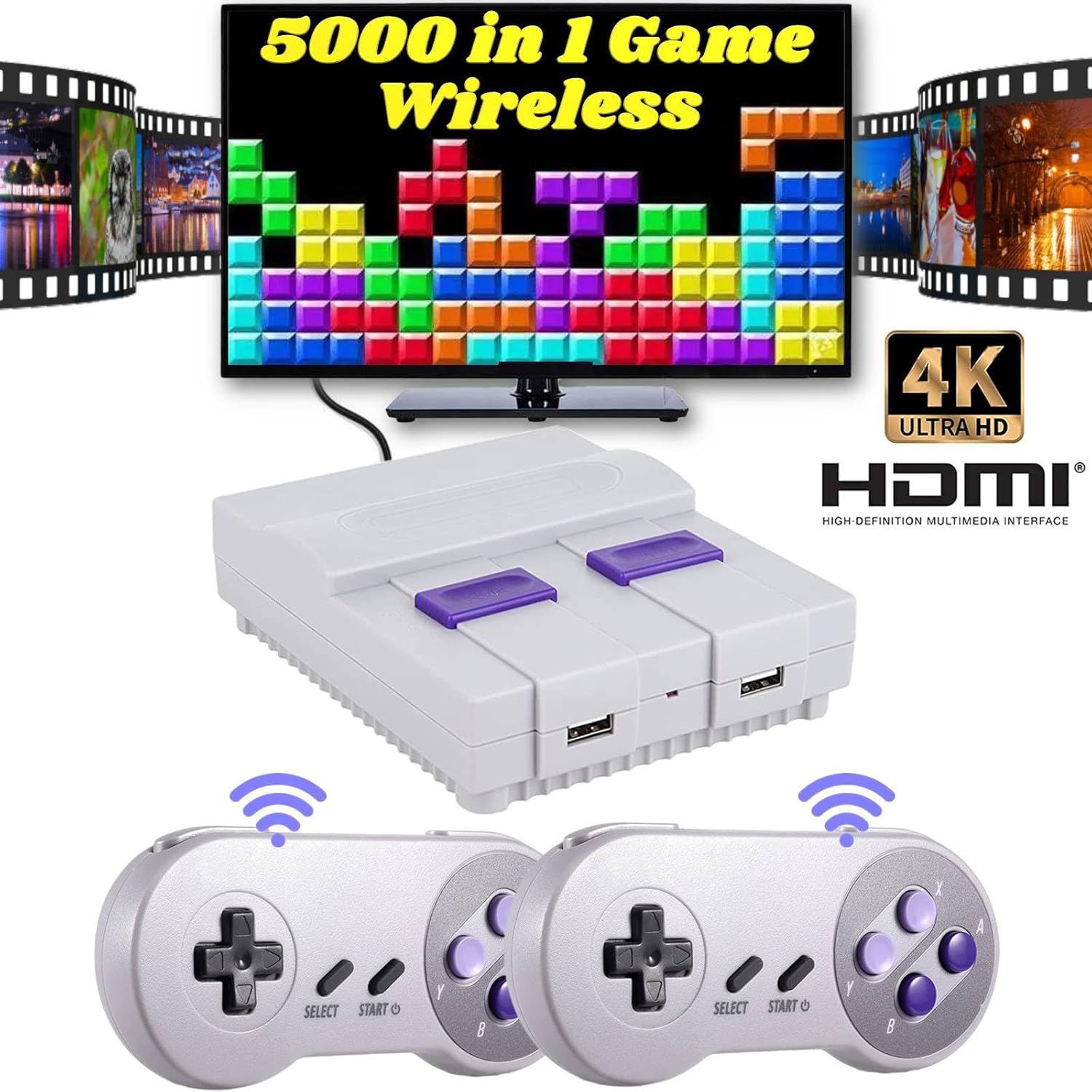 Amazon.com: Super Retro Game Console,HDMI Video Game System Built in ...