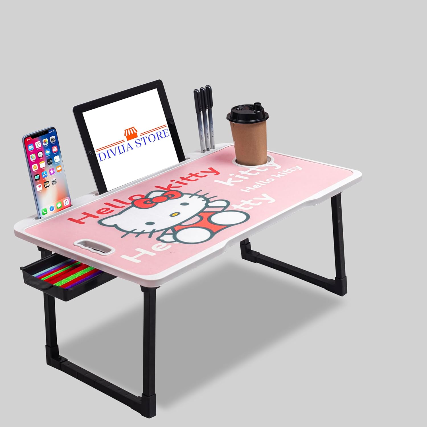 Datar Fashion Foldable Wooden Mini Laptop Table for Bed, Study Table ...