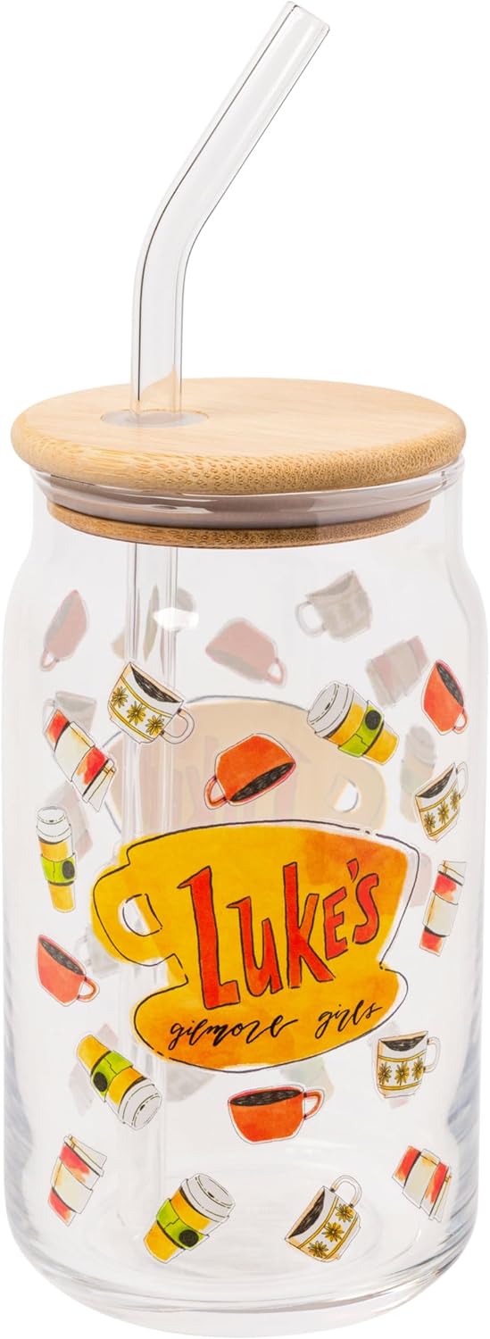 Amazon.com | Silver Buffalo Gilmore Girls Luke's Diner Logo Glass Mason ...