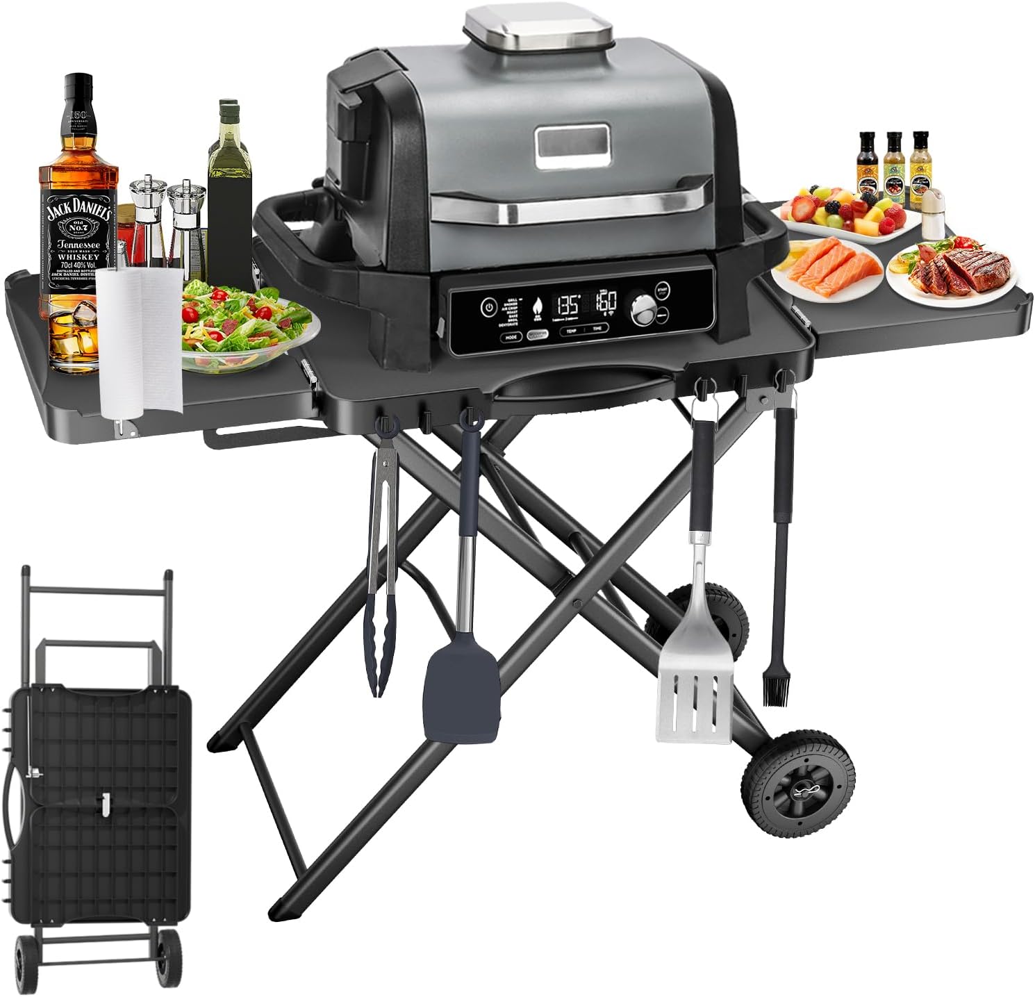 Amazon.com: Portable Grill Cart for Ninja Woodfire OG700 OG800 OG900 ...