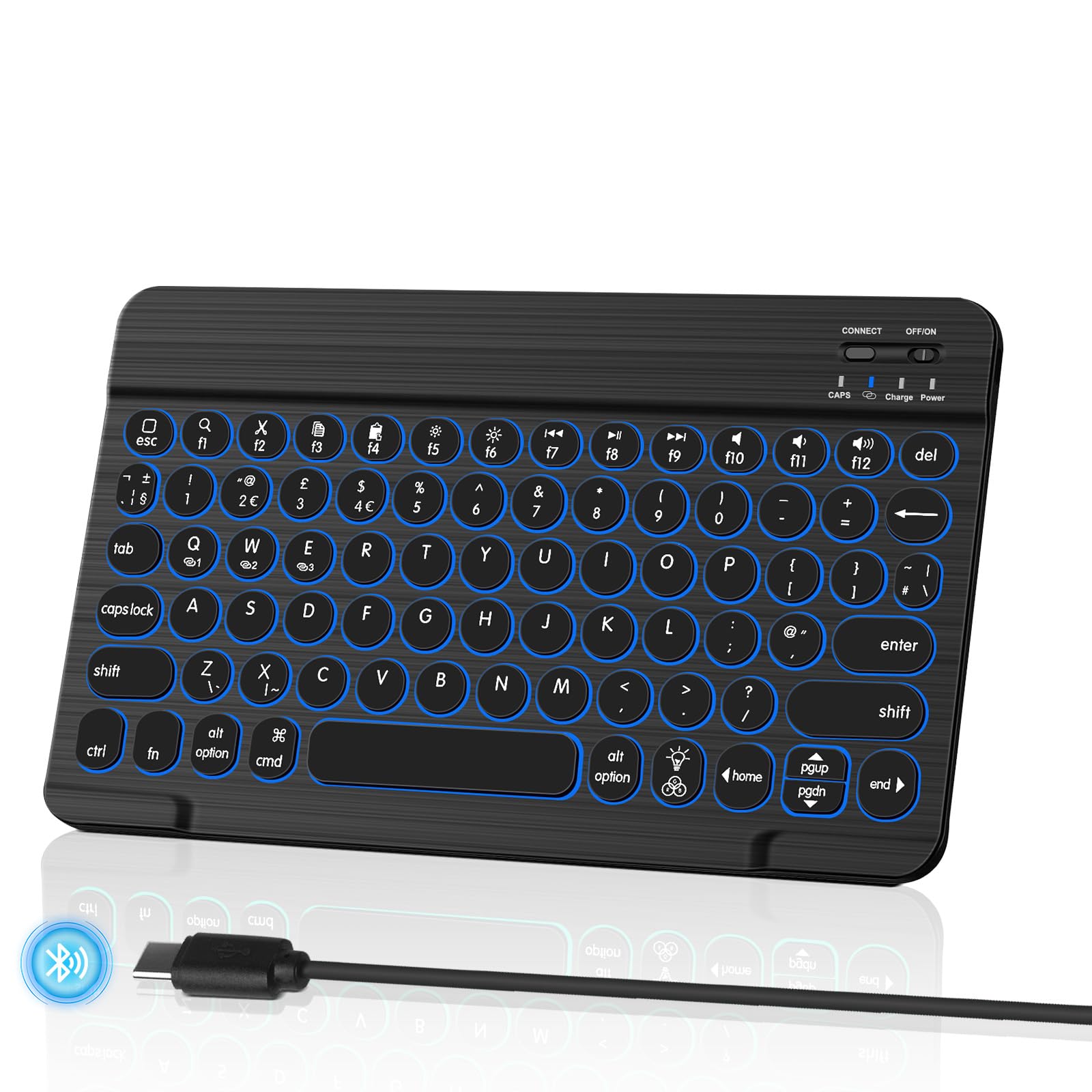 HUOBAO Bluetooth Keyboard for iPad, Backlit Small Wireless Keyboard for ...