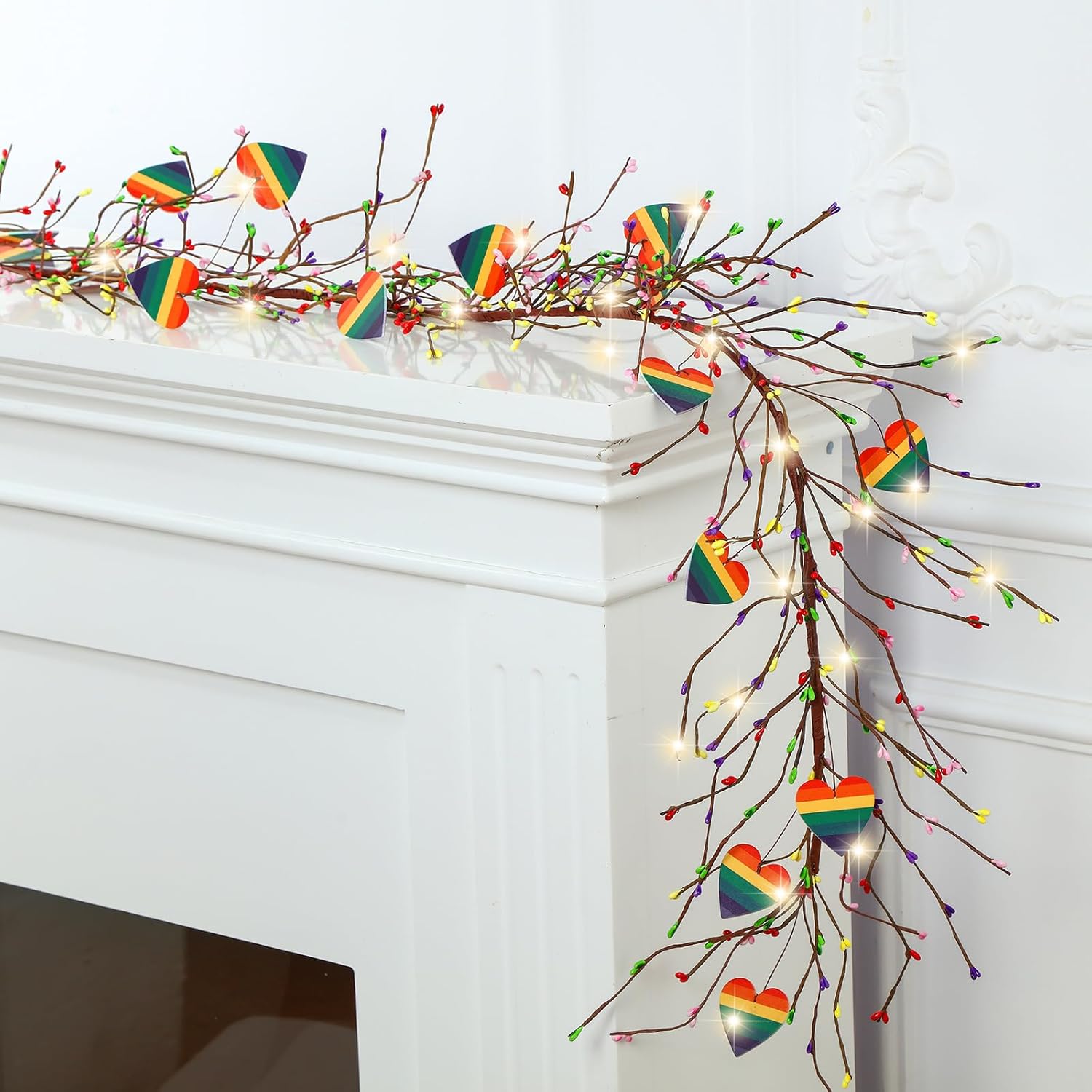 Amazon.com: Yuxung Gay Pride Decorations 4.5FT Rainbow Pride Garland ...