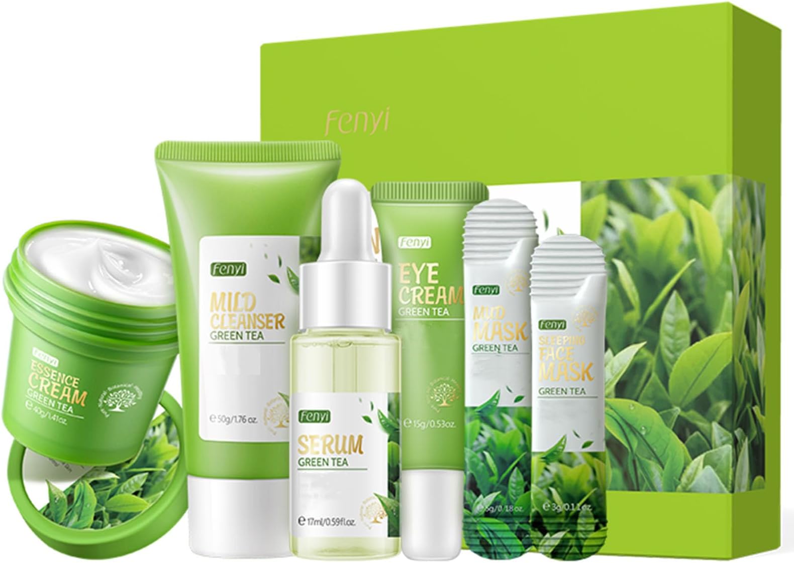 Amazon.com: Green Tea Skincare Set, 19-In-1 Skincare Gift Set with ...