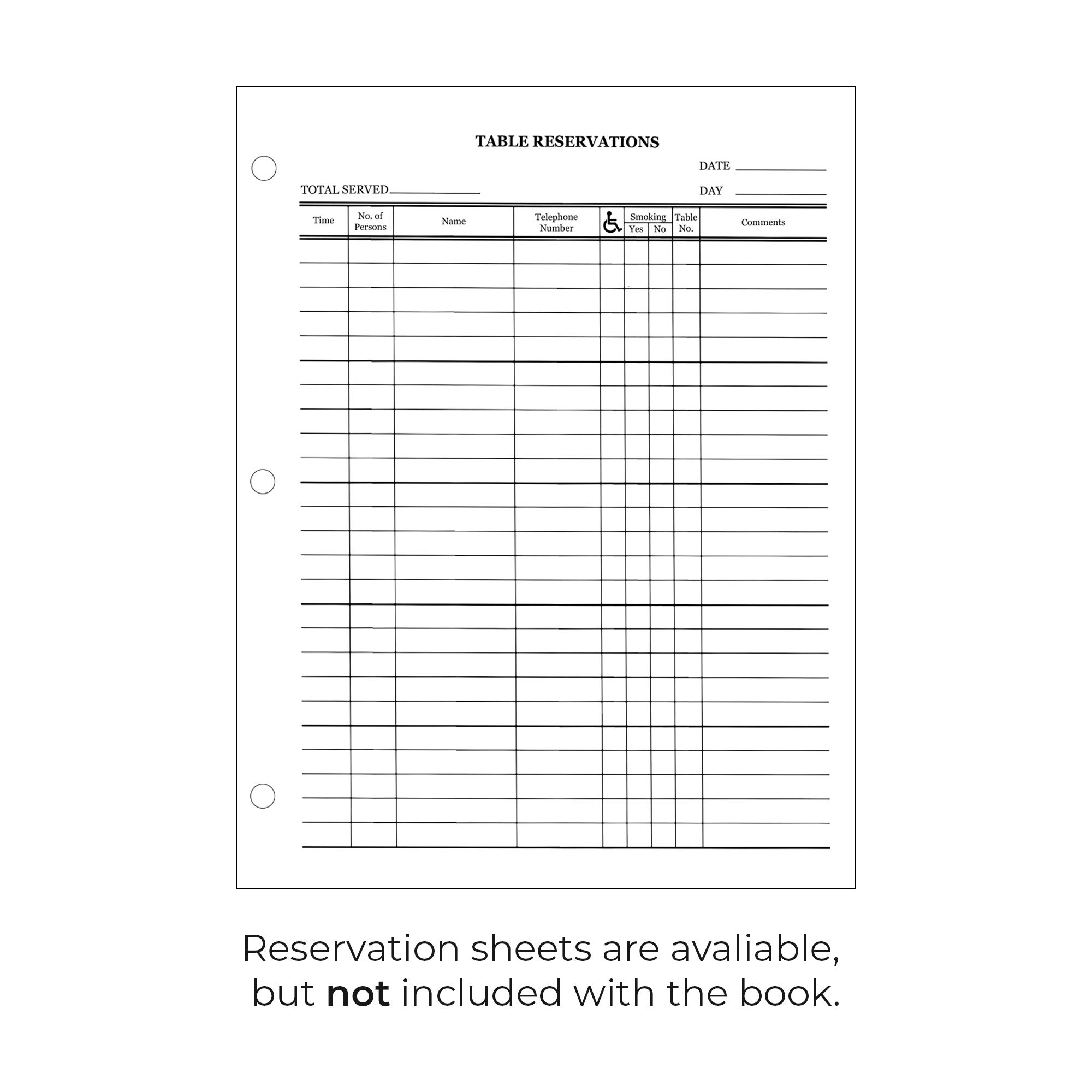 Snapklik.com : Restaurant Reservation 3-Hole Binder Book, Smooth Faux ...