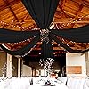 Amazon.com: Black Ceiling Drapes with Lights String for Weddings, 6 ...