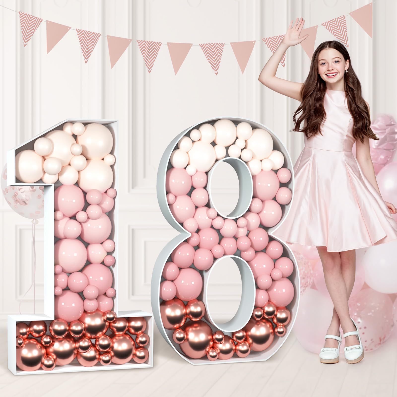 Snapklik.com : Imprsv 3FT Mosaic Numbers For Balloons 18th Birthday ...