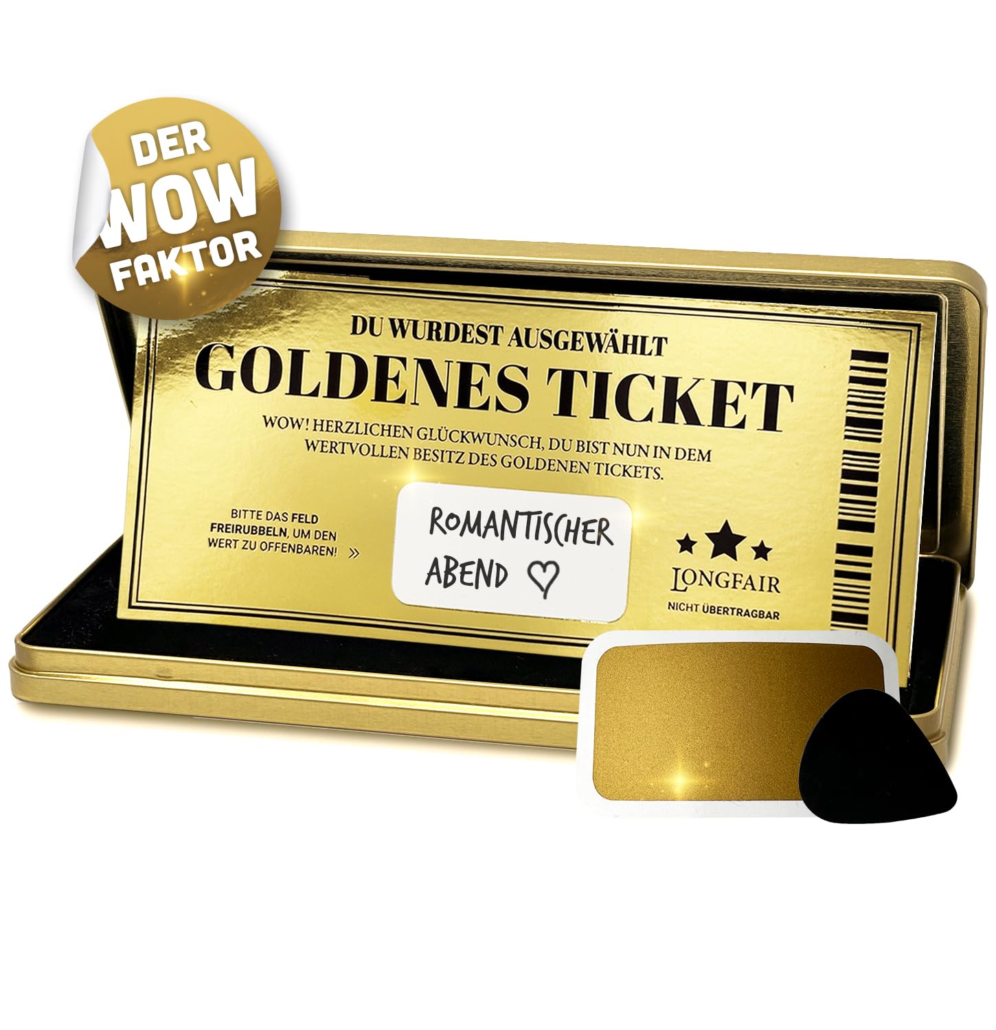 Das Goldene Ticket | Personalisierbarer Gutschein mit Rubbelfeld zum ...