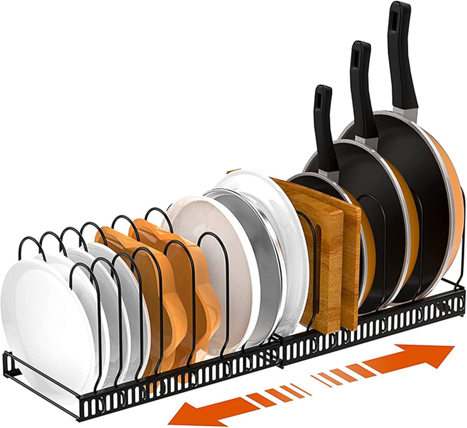 Pot and Pan Organizers Rack,Expandable Pot Lid Organizer Holder with 14 ...