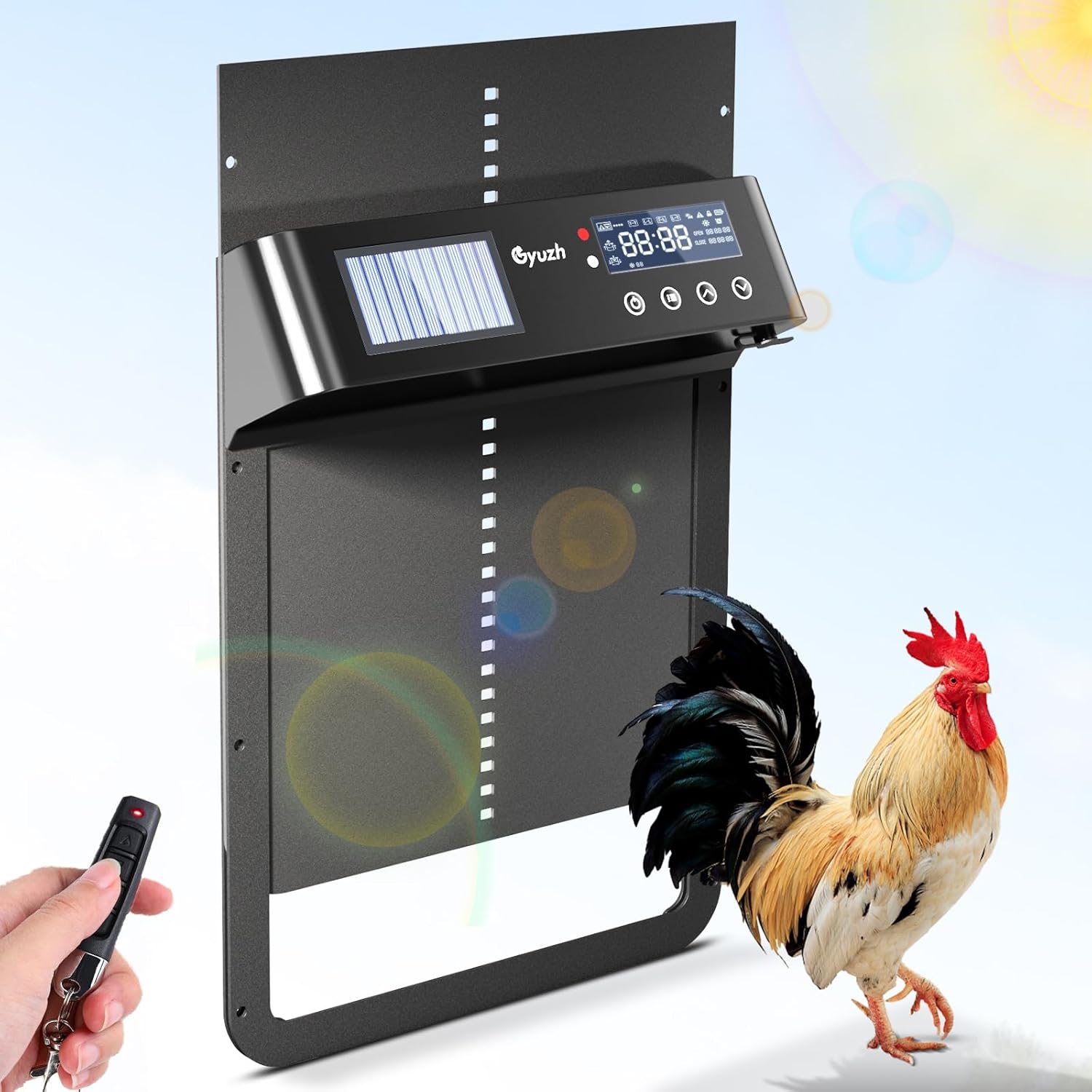 Solar Aluminum Automatic Chicken Coop Door with Timer,Programmable ...