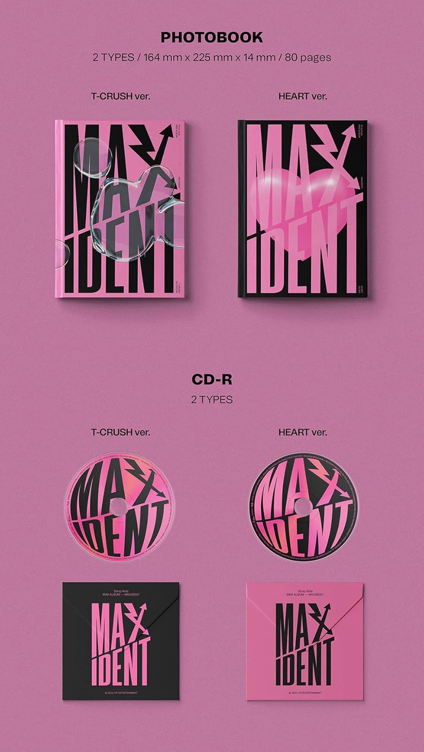 Stray Kids MAXIENT T-Crush VerHeart Ver Set Edición Estándar Álbum CD ...